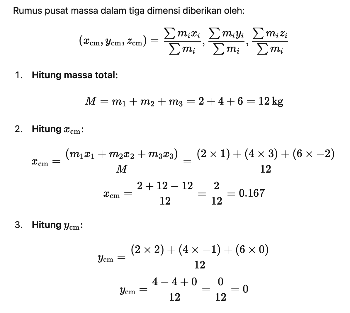 Pusat Massa: Pengertian, Persamaan Matematika, Aplikasi, dan Contoh ...